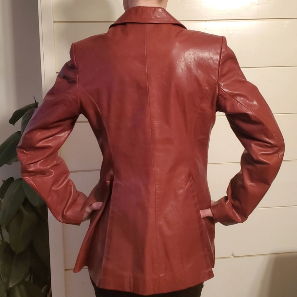 70s Beged-Or Leather Jacket, Rust Orange-Brown, Vinta… - Gem